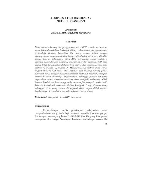 pdf kompresi citra rgb dengan metode kuantisasi dokumen tips