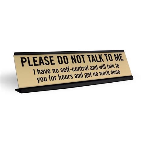 Please Dont Talk To Me Desk Name Plate Etsy