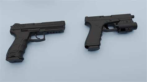 3d Gun Kitbash Game Ready Vol02 Flippednormals