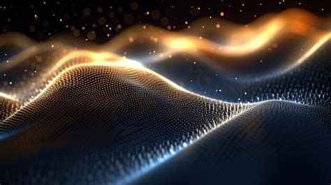 Premium Ai Image Technology Digital Wave Background Conceptbeautiful Motion Waving Dots