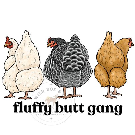 Fluffy Butt Gang Logo Svg Png Trending Chicken Lover Chicken