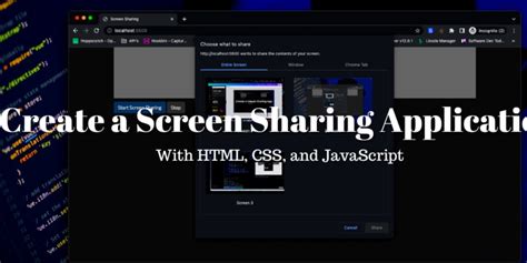 How To Create A Screen Sharing Application With Javascript Dev Community