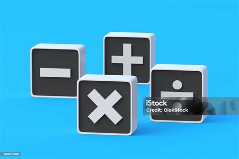 단추의 수학 기호 집합입니다 더하기 빼기 곱하기 나누기 기본 수학 기호 초등 교육 재무 감사 경제학 통계 데이터 3d 렌더링 3차원 형태에 대한 스톡 사진 및 기타 이미지
