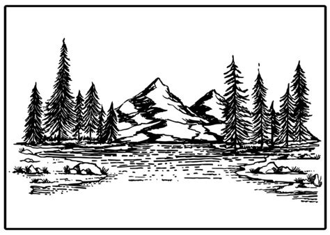How To Draw Mountains And Trees