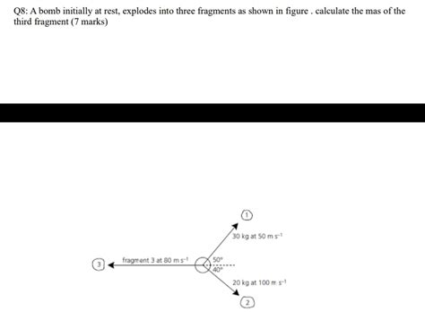 Solved Q8 A Bomb Initially At Rest Explodes Into Three