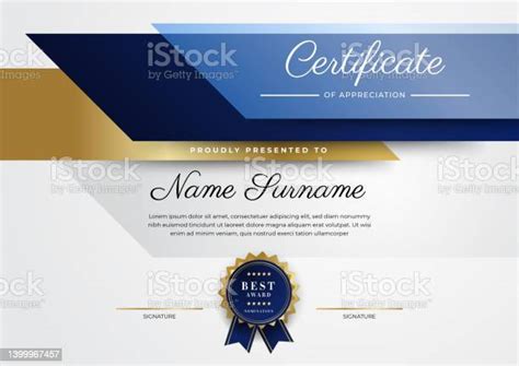 현대 파란색 인증서 템플릿 및 테두리 상 졸업장 명예 업적 졸업 및 인쇄 0명에 대한 스톡 벡터 아트 및 기타 이미지 0명 가상현실 감탄 Istock