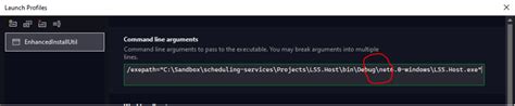 Visual Studio Using Command Line Argument In Debug Mode Has Issues In