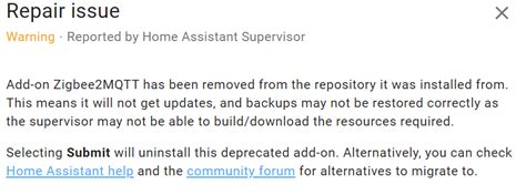 Add On Zigbee2mqtt Has Been Removed From The Repository It Was