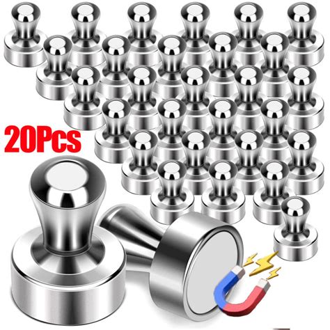 20pcs Silver Neodymium Magnetic Push Pins Strong Magnets For