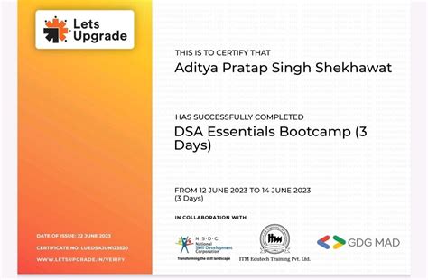 aditya pratap singh shekhawat on linkedin dsaessentials letsupgrade