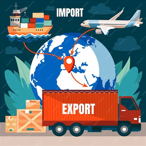 Importación y exportación de colores de diseño plano | Vector Gratis