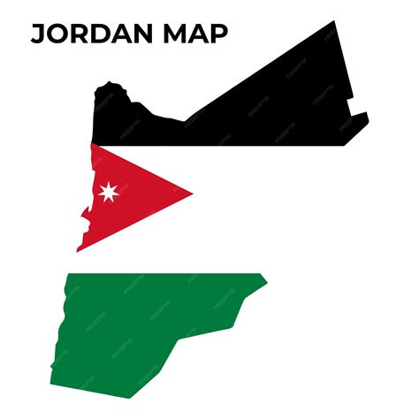 Premium Vector Jordan National Flag Map Design Illustration Of Jordan
