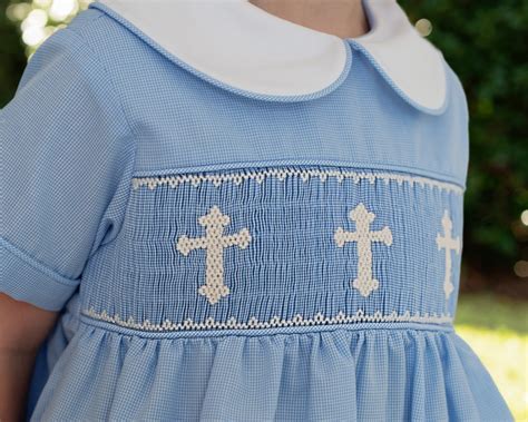Blue Smocked Cross Bubble Cecil And Lou