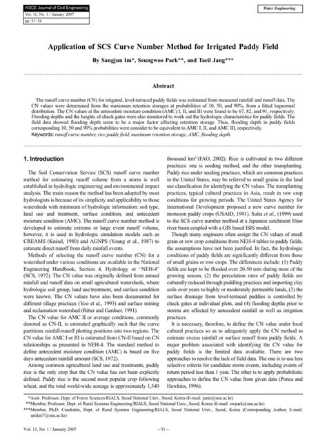 Application Of Scs Curve Number Method For Irrigat Pdf Flood
