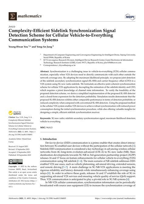 Pdf Complexity Efficient Sidelink Synchronization Signal Detection