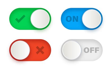 Premium Vector Toggle Switch Buttons On And Off Icon With Green Yes And Red No Checkmark Symbols