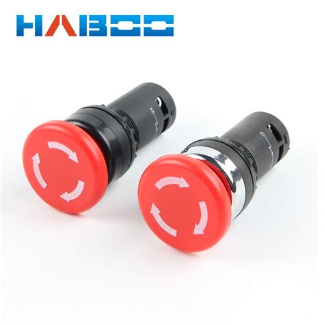 22mm red 40mm mushroom head rotation reset pull reset emergency stop