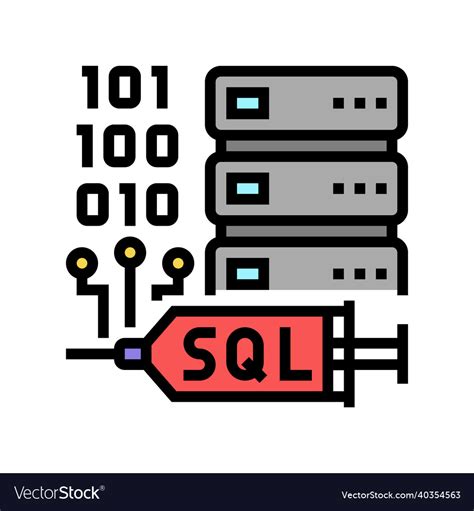 Sql Injections Color Icon Royalty Free Vector Image