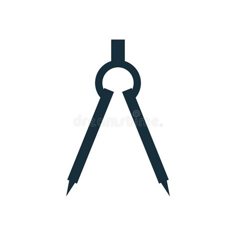 Compass Divider Icon On White Background Stock Illustration