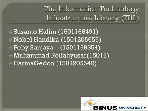 Ppt The Information Technology Infrastructure Library Itil