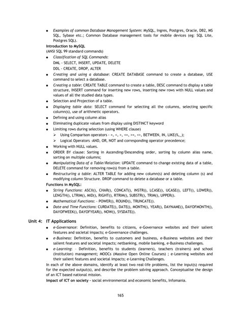 Cbse Syllabus For Class 12th Informatics Practice Ip 2018 19 Ncert Curriculum New Cbse Syllabus