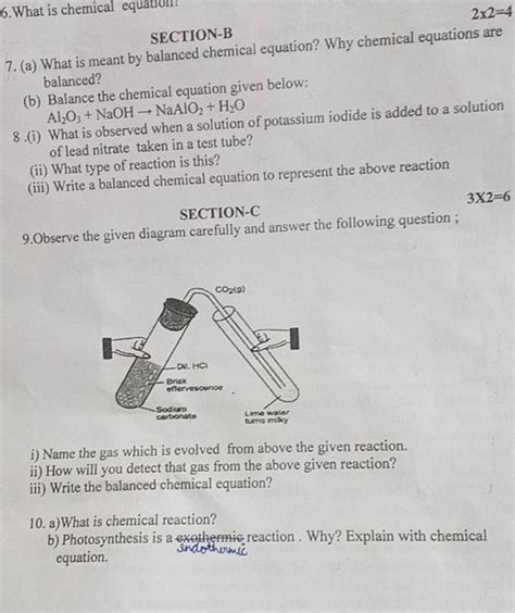 6 What Is Chemical Equation 7 A What Is Meant By Balanced Chemical E
