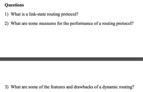 Solved Questions What Is A Link State Routing Protocol Chegg Com