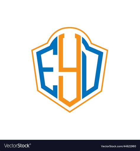 Eyd Abstract Monogram Shield Logo Design On White Vector Image