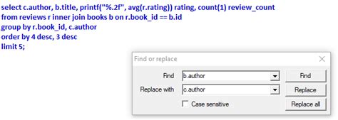 Syntax Highlighting Changes With Replace All Issue 112 Babe Brother Sqlite Gui GitHub