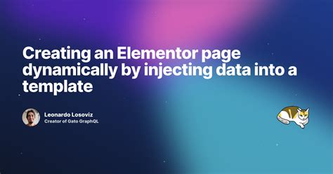 creating an elementor page dynamically by injecting data into a