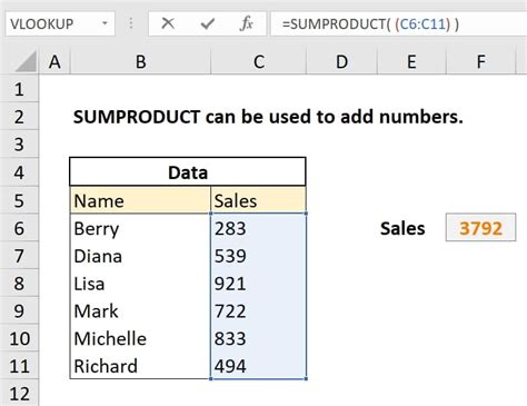 How To Use The SUMPRODUCT Function In Excel Step By Step