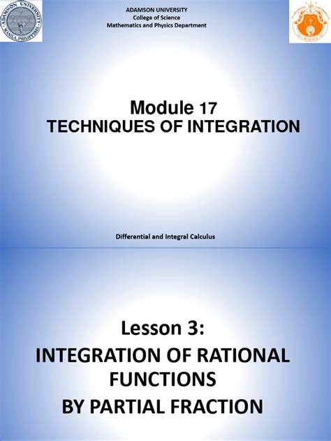 week 15 part 3 integration by partial fractions pdf