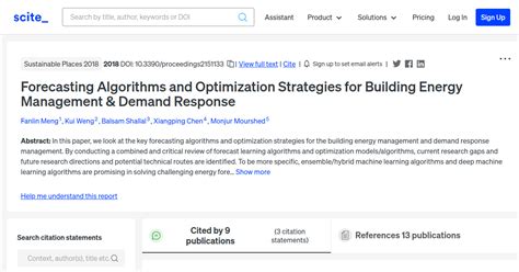 Forecasting Algorithms And Optimization Strategies For Building Energy