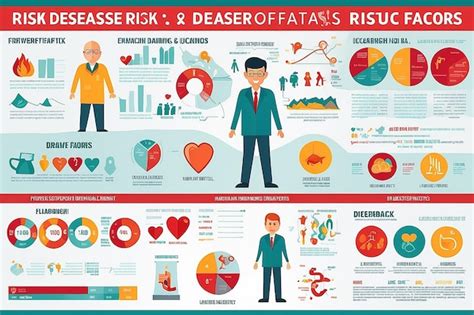 Premium Photo Heart Disease Risk Factors Infographic In Flat Design Vector Illustration