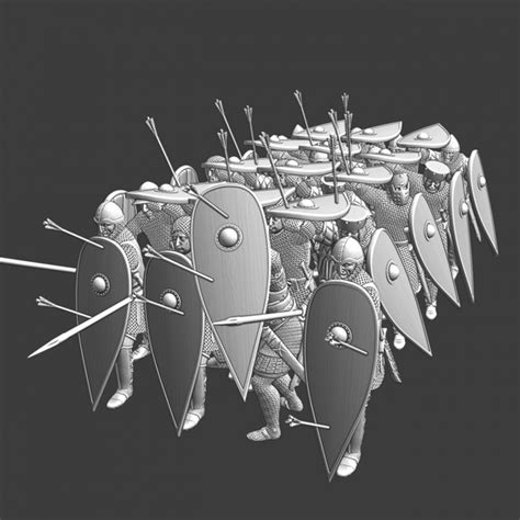 3d Printable May Tribe Set Advancing Shield Formation By Northern