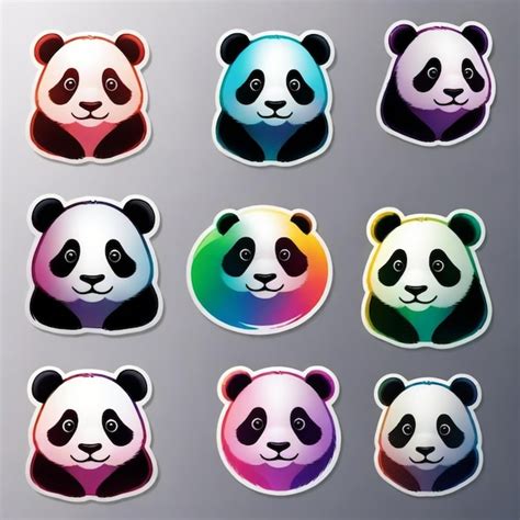 A Picture Of Pandas With Different Colors And Colors Premium Ai