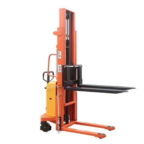 Small Semi Electric Pallet Stacker Forklift 500kg Semi Electric Stacker With Powered Lift