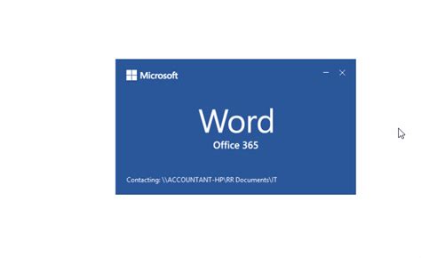 Microsoft Word Issue When Opening A File From A Networked Folder