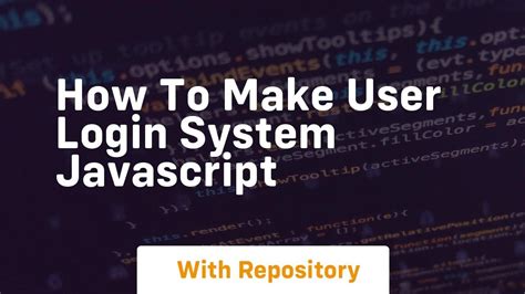 How To Make User Login System Javascript Youtube
