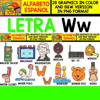Abecedario En Espanol La Letra Ww Spanish Alphabet Clipart Images