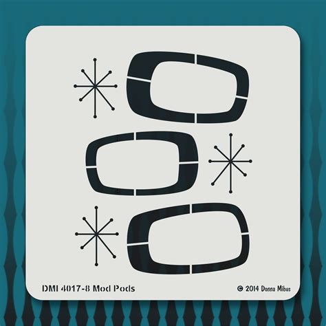 4017 8 Mod Pods Stencils Mid Century Mid Century Modern Art