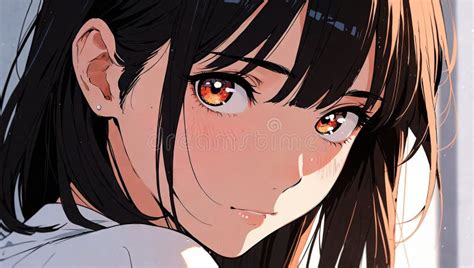 Intimate Close Up Of An Anime Girl With Vivid Color Contrasts In An