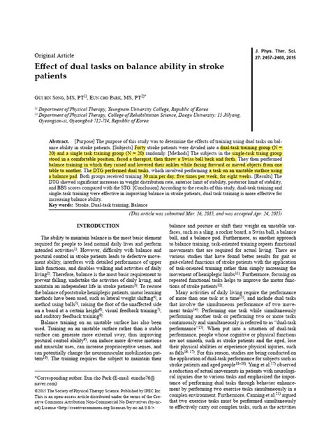 Gui Bin Song Et Al 2015 Pdf Balance Ability Clinical Medicine