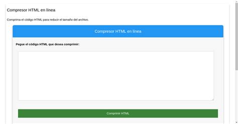 Compresor HTML en línea Comprimir HTML en línea