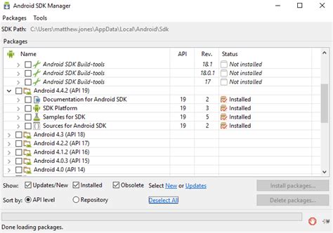 Android Sdk Packages I Need Not Showing Up Stack Overflow