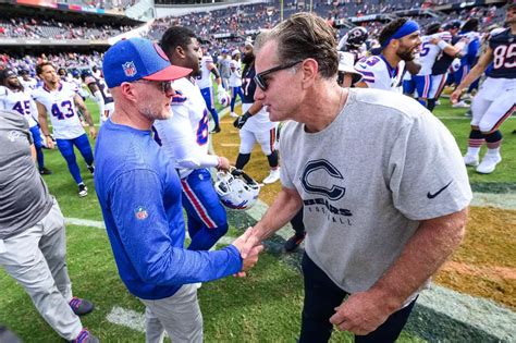 Sean Mcdermott And Matt Eberflus With An After Game Handshake 2023 Buffalo Bills Bills Fans
