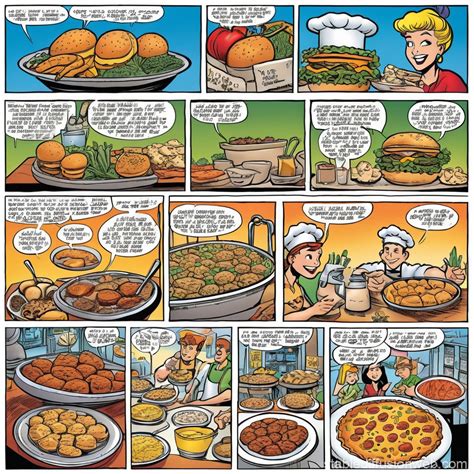 Comic Strip Food Menu Integration Stable Diffusion Online