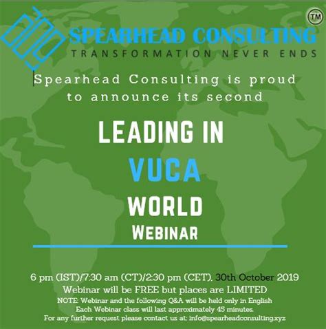 Spearhead Consulting On Linkedin Vuca Vucaleadership Vucaworld Success
