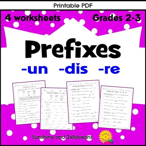Prefixes Un Dis Re Bundle 7 Worksheets Grades 2 And 3 Practice Ccss Made By Teachers