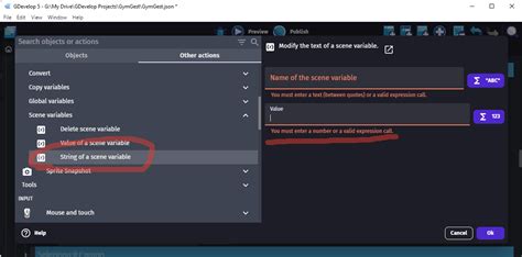 [solved] extended variables bug bugs reports gdevelop forum